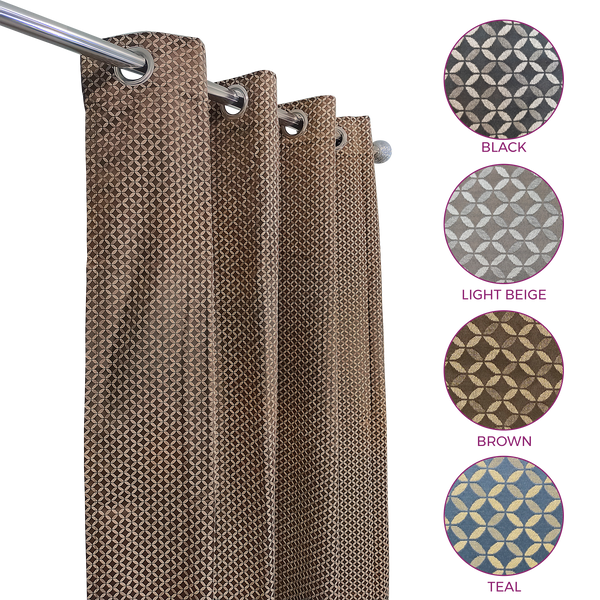 Diamond Pattern Curtain with rings – JB Department Stores