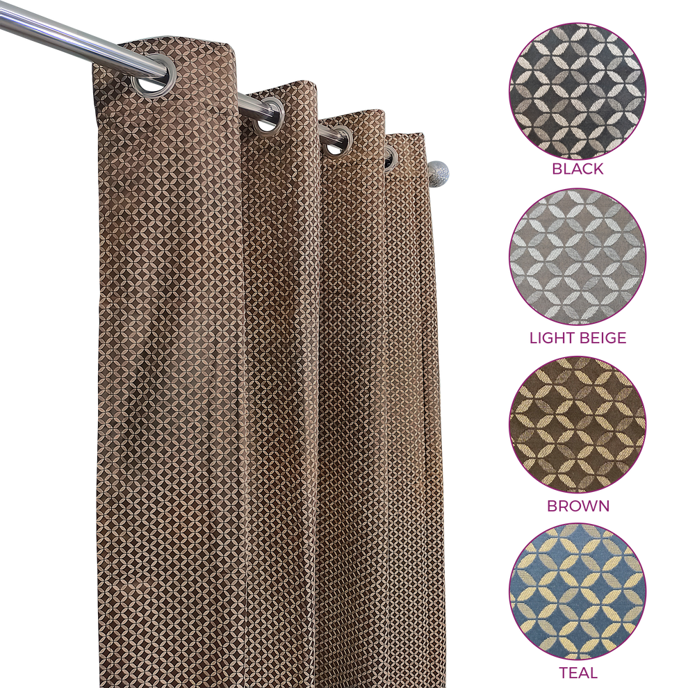Diamond Pattern Curtain with rings – JB Department Stores