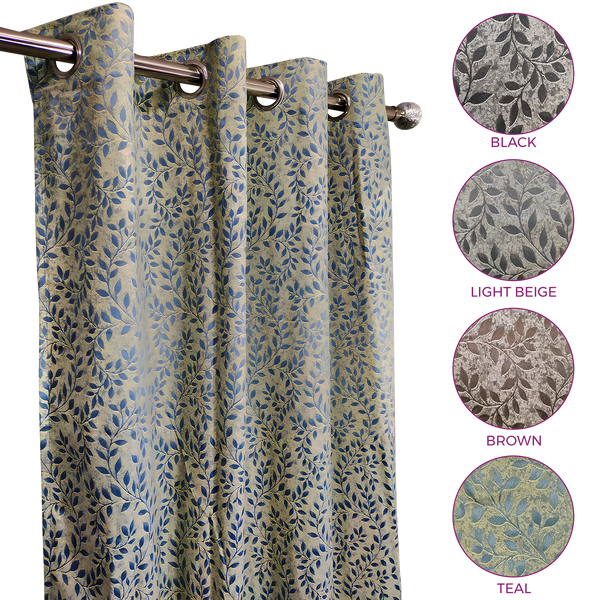 Leaf Pattern Curtain with rings – JB Department Stores
